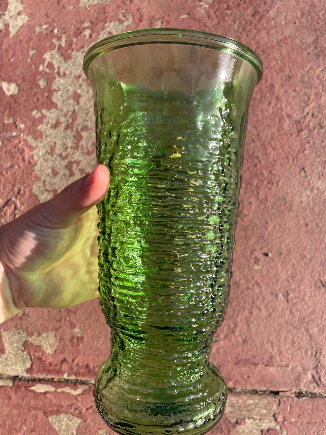 Napco Tall Avocado Green Vase - Etsy