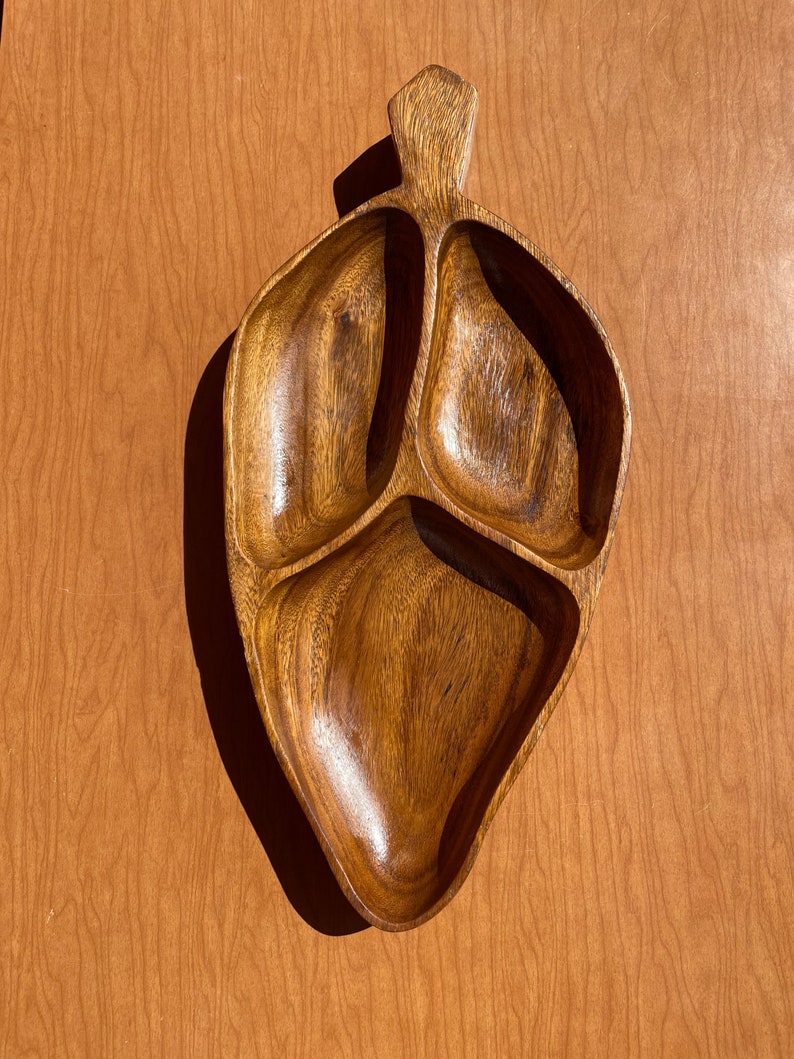 Leilani Monkey Pod Leaf-shaped Wooden Bowl - Etsy