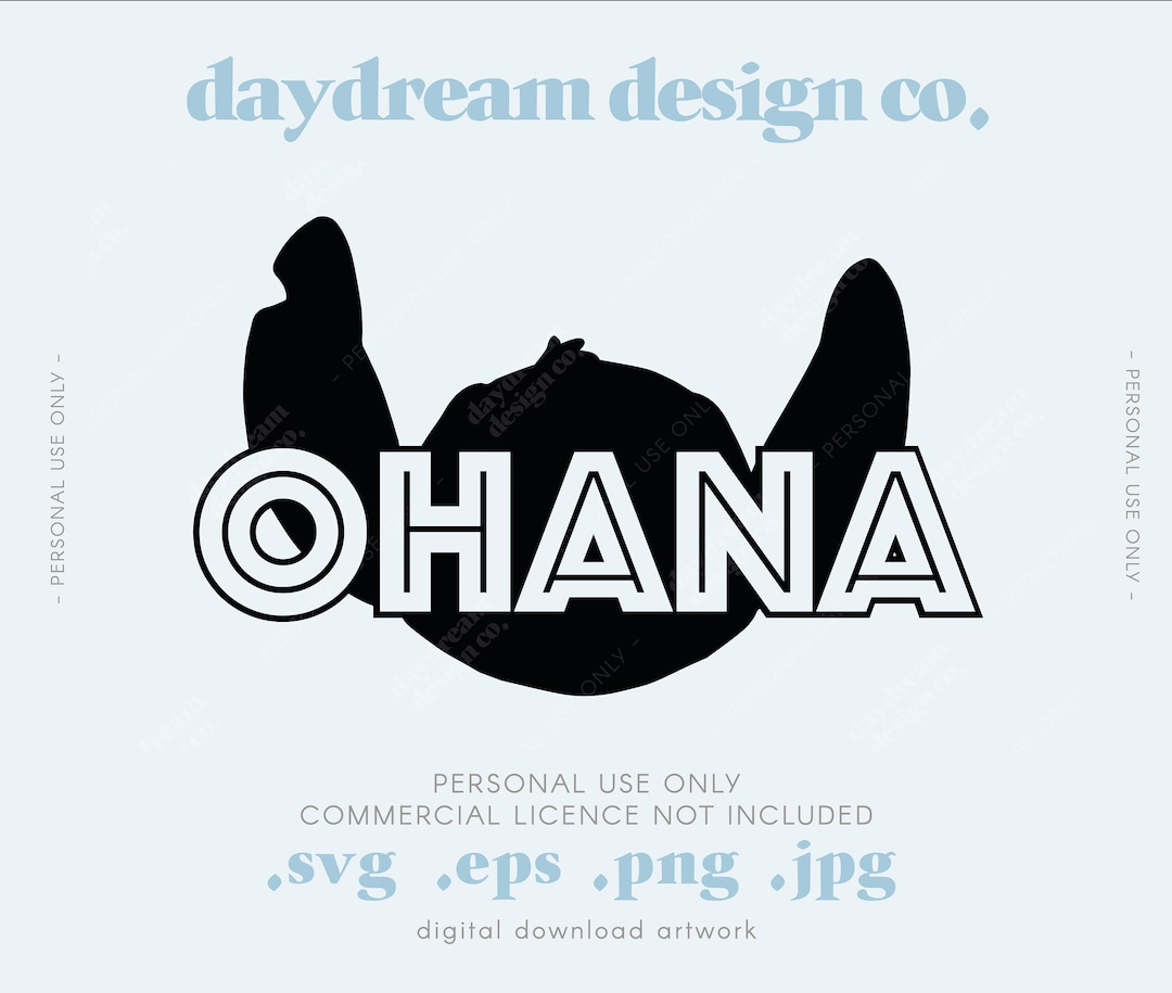 Ohana Silhouette PNG SVG EPS Jpg Digital Download Inspired Design - Etsy