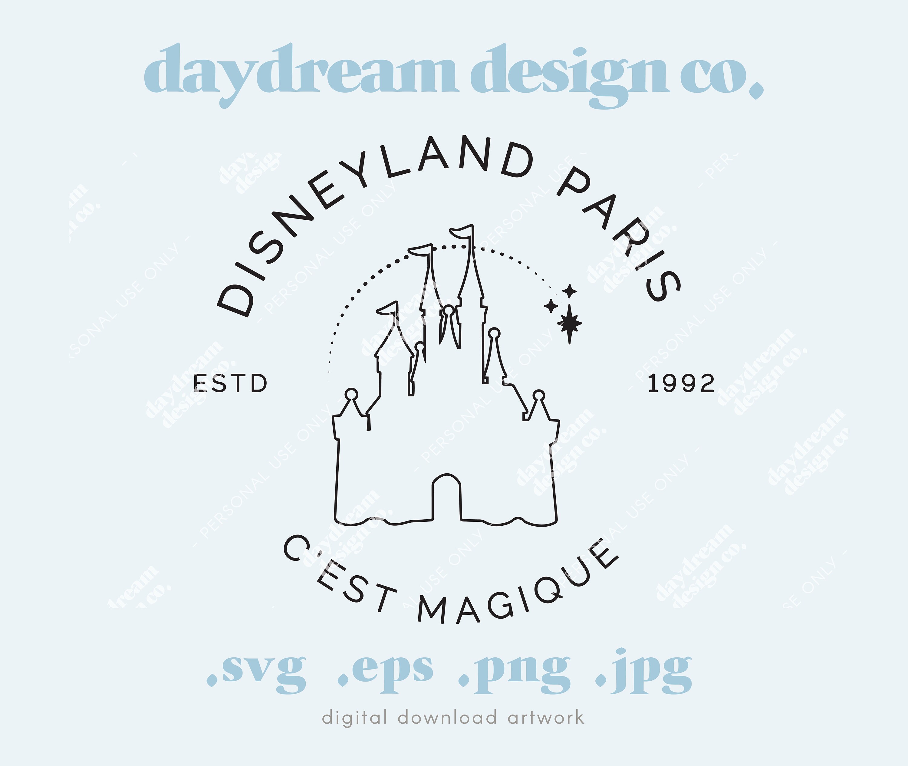 Disneyland Paris Established PNG SVG EPS Jpg Digital Download Inspired ...