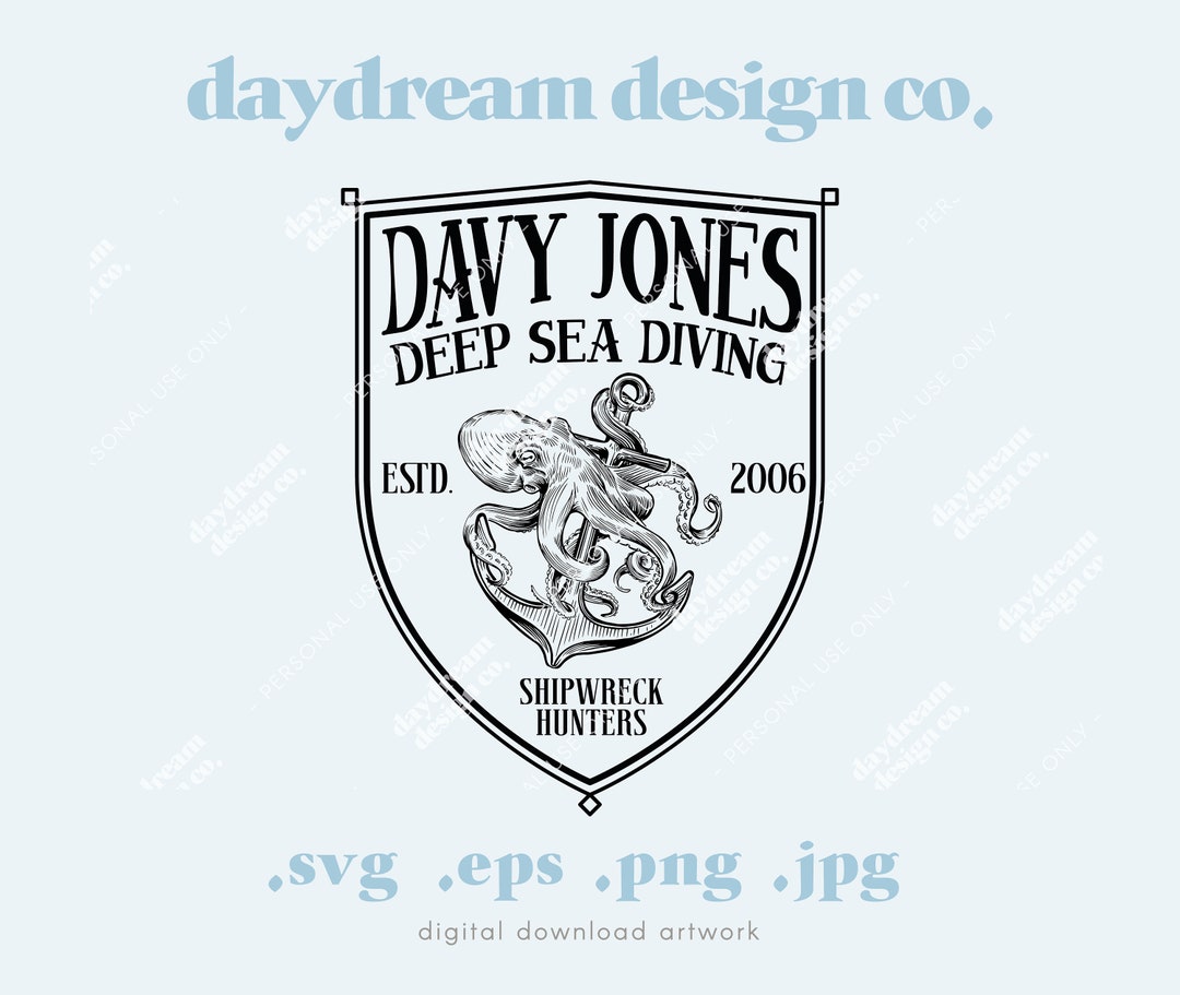 Davy Jones Pirate Shipwreck Hunters - PNG - SVG - EPS - Jpg - Digital ...