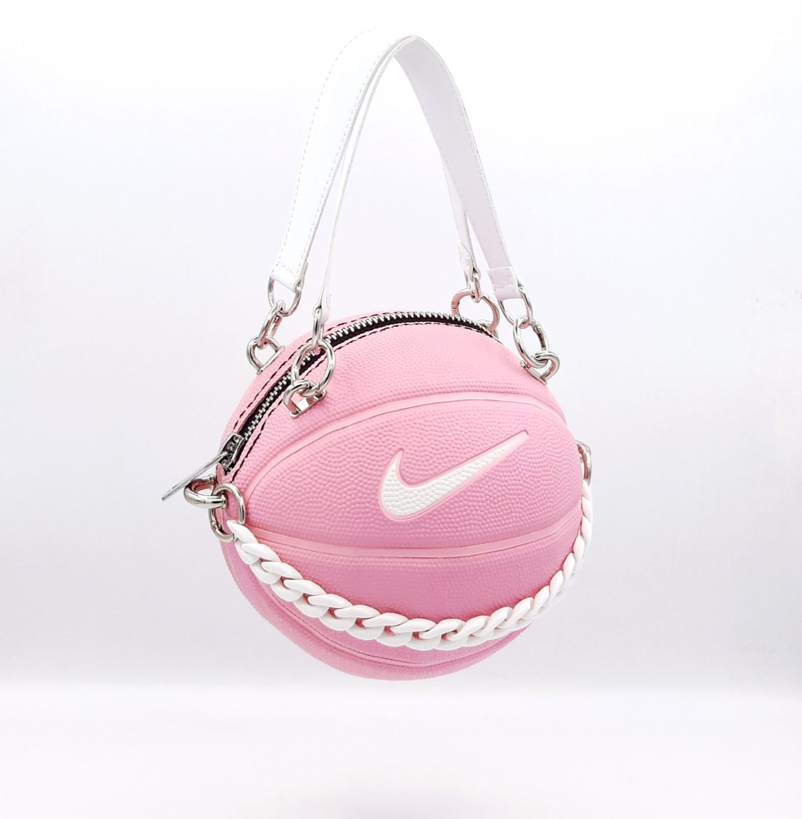 Pink and White Nike Skills Basketball Bag With Genuine Leather - Etsy