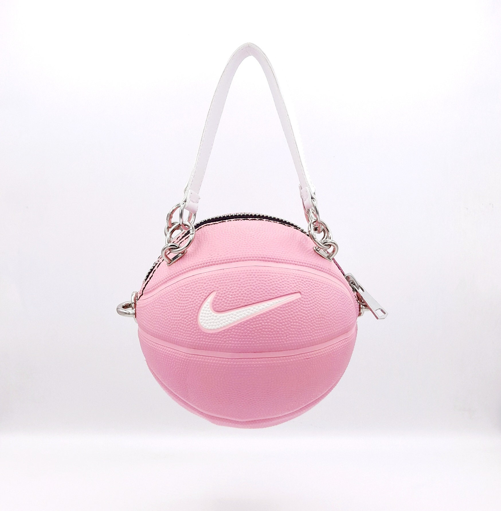 Pink and White Nike Skills Basketball Bag With Genuine Leather - Etsy