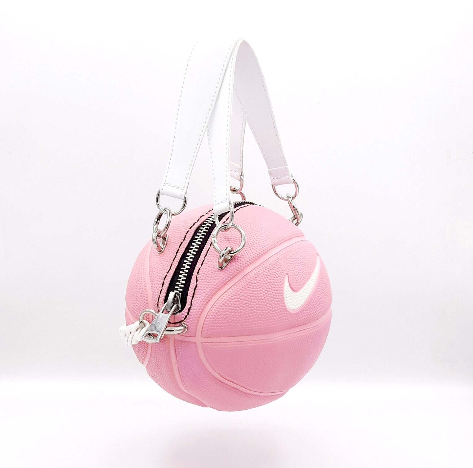 Pink and White Nike Skills Basketball Bag With Genuine Leather - Etsy
