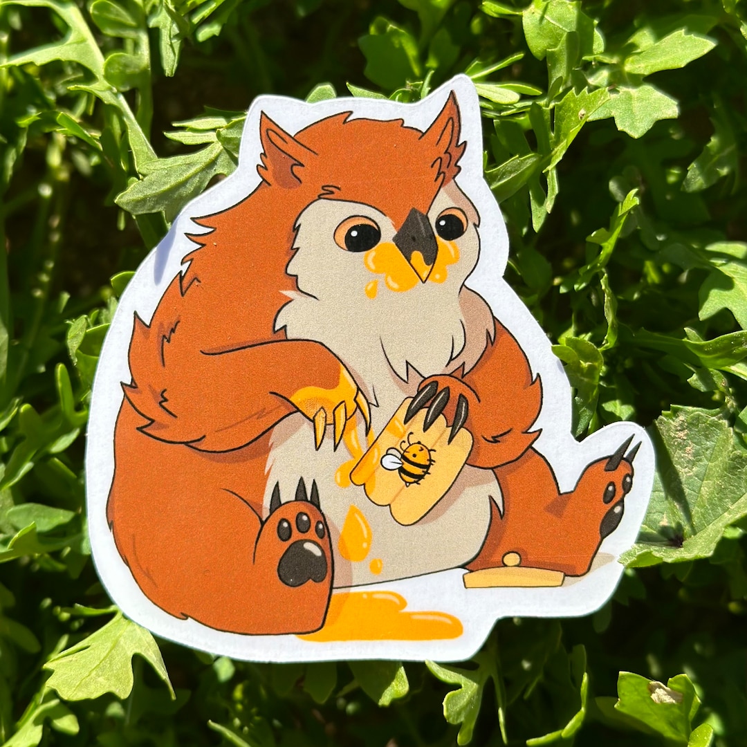 Owlbear Cub Honey Sticker, DND Sticker, Dimension 20 Sticker, Baldur's ...
