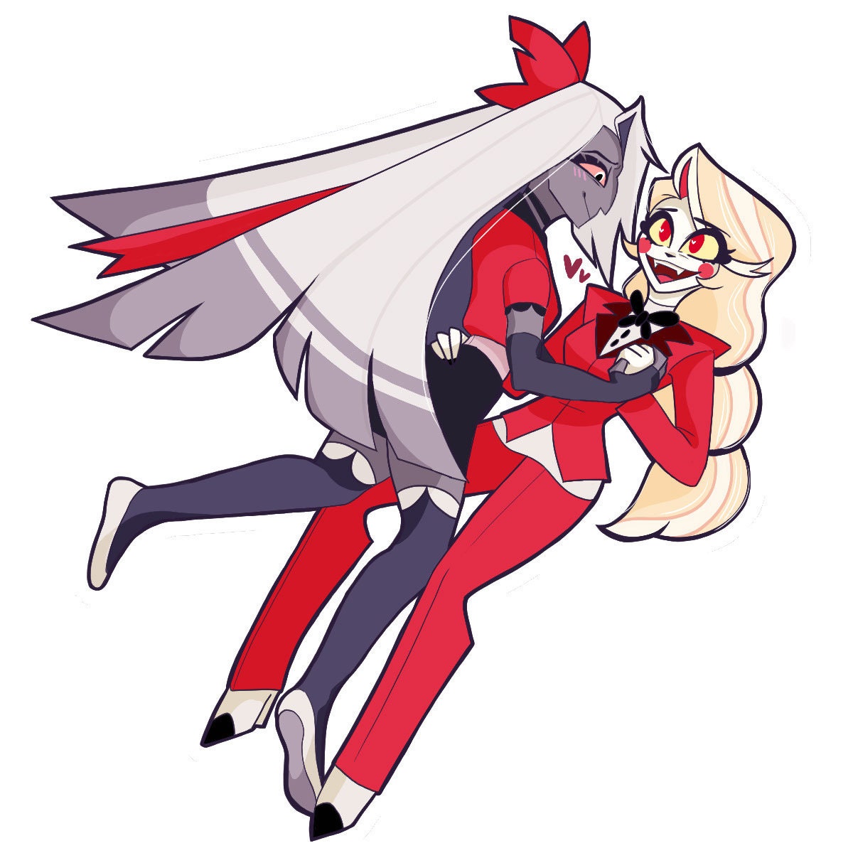 Charlie Morningstar and Vaggie Sticker, Chaggie Fan Art, UV Resistant ...