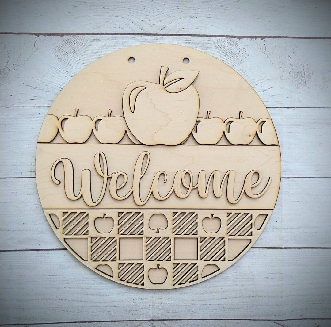 Welcome DIY Round Door Sign / Welcome Door Hanger / Welcome DIY / Paint ...