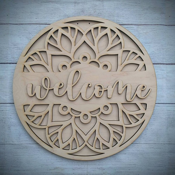 Round Welcome Signs for Front Door - Etsy