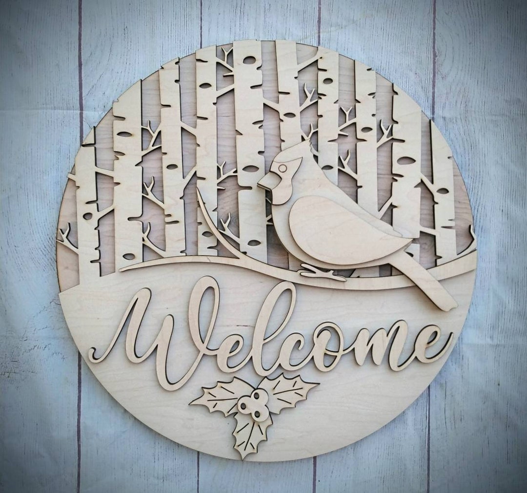 Welcome DIY Round Door Sign / Merry Christmas Door Hanger / Welcome DIY ...