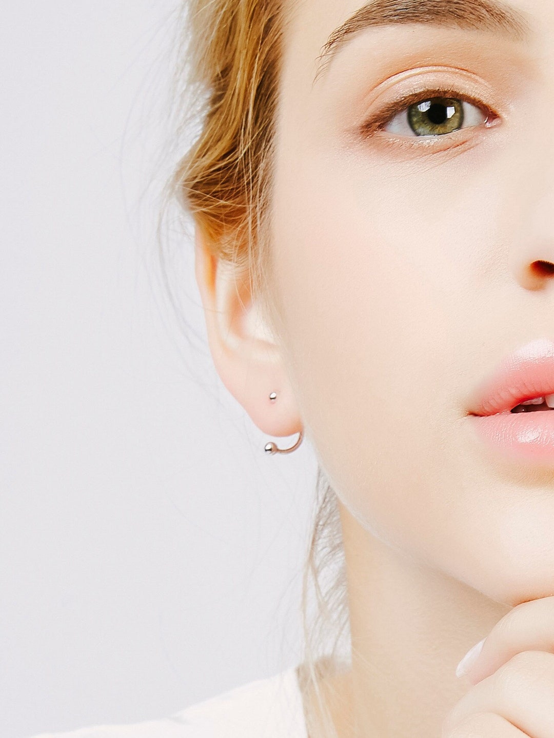 Sterling Silver Ball Stud Earrings Ear Jacket, Sterling Silver Earrings ...