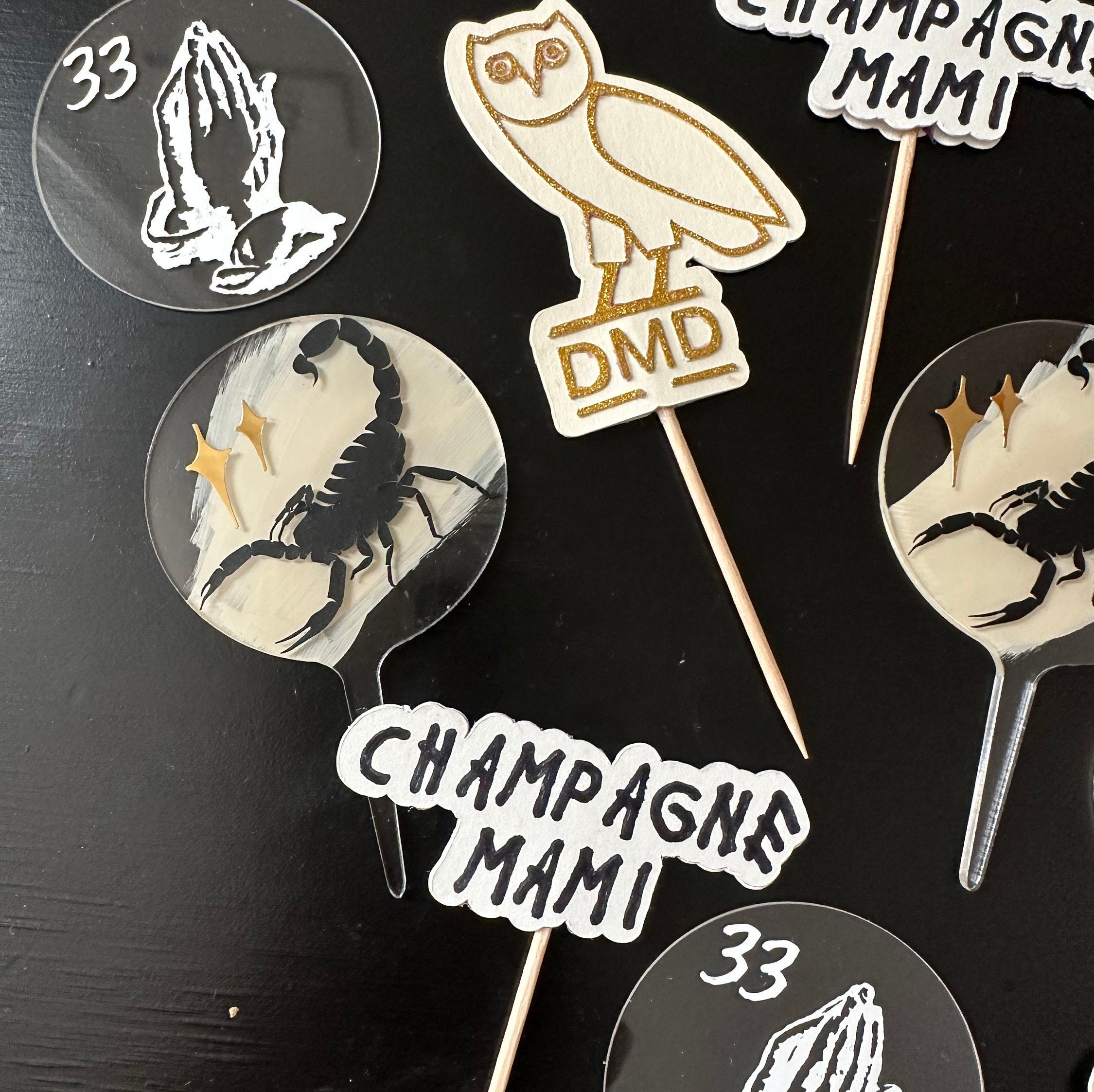 Drake Party Cupcake Toppers Champagne Mami Cupcake Toppers Drake ...