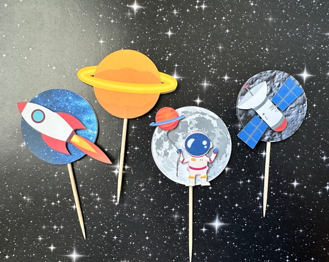 3D Space Cupcake Toppers Space Cupcake Toppers Astronaut Cupcake Topper ...