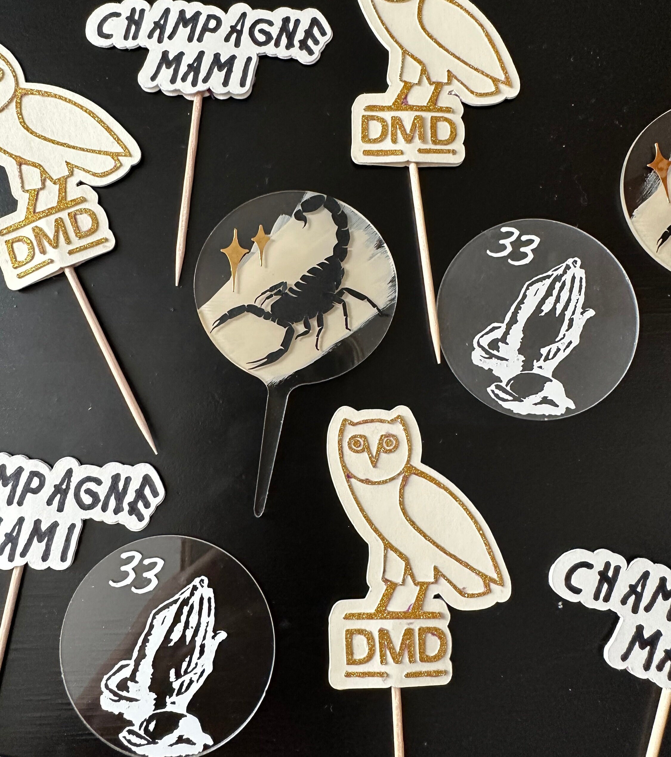 Drake Party Cupcake Toppers | Personalized OVO Owl, Scorpio Theme - Etsy