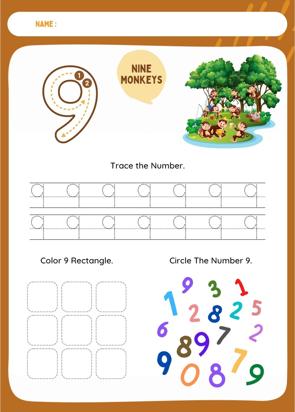 Trace, Spot, and Count Number Worksheets - Printable - Etsy