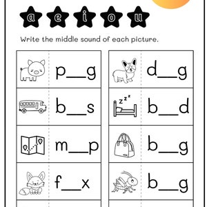 Kindergarten Vowels Worksheets, Short and Long Vowels (a E I O U ...