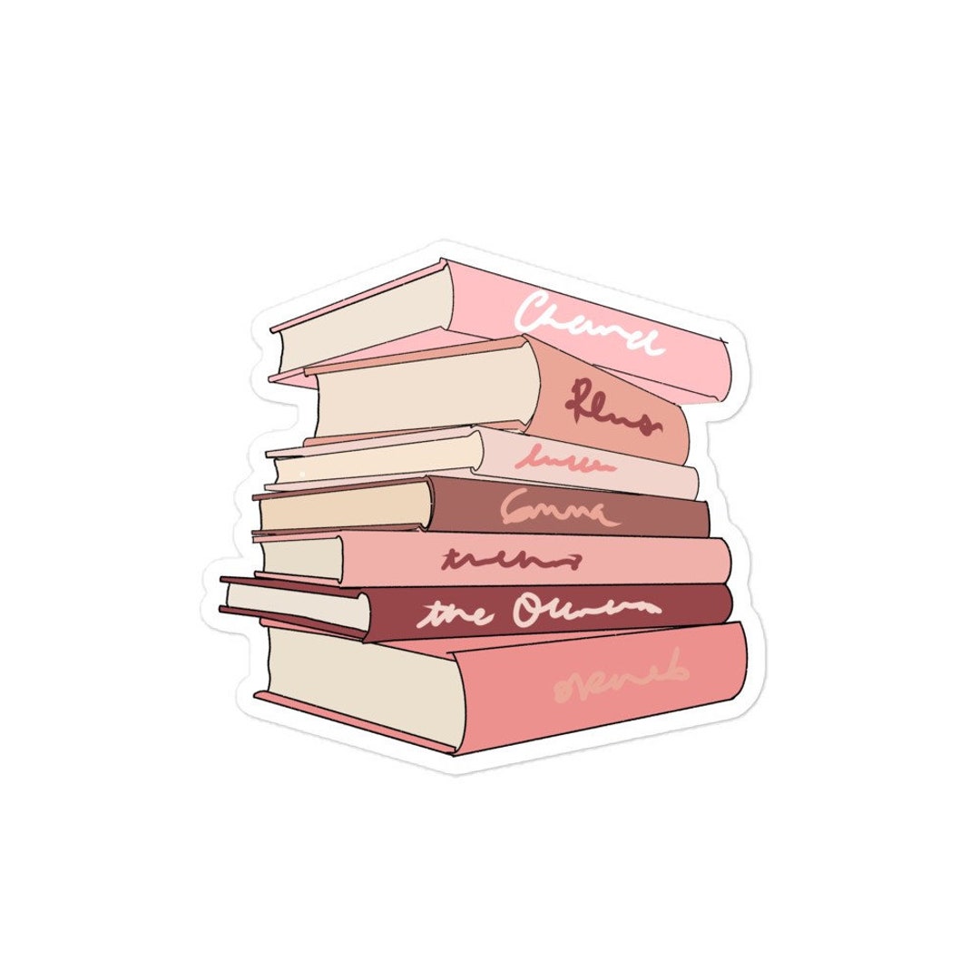 Stack of Books Reading Themed Sticker Classic Stacked Books Poster Art ...