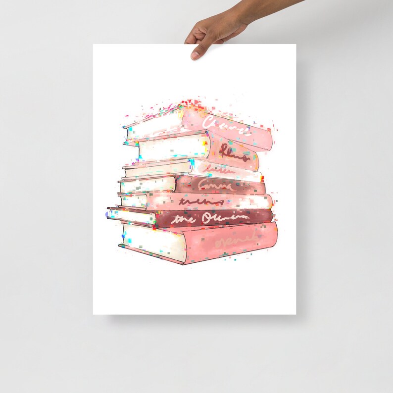 Poster Books Photo Print. Stack of Classic Books Wall Art. Minimalist ...
