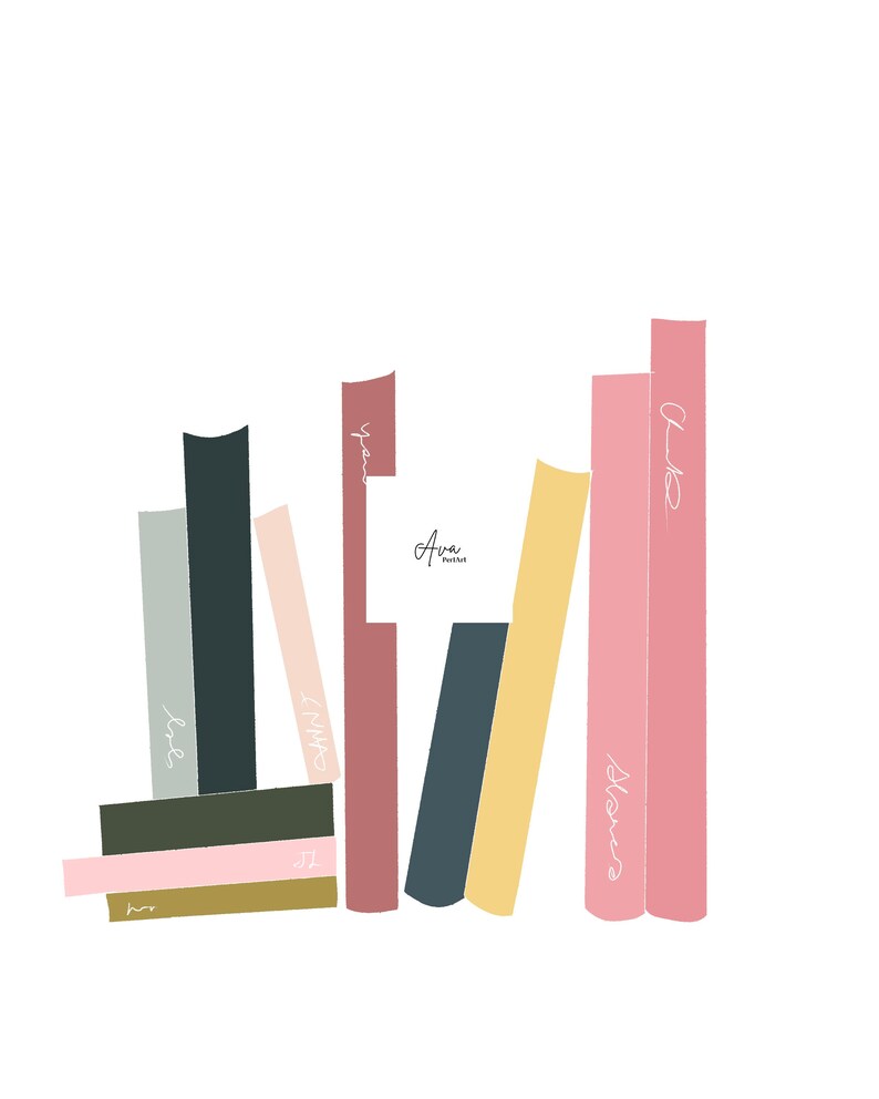 Books Digital Print. Stack of Classic Books Wall Art. | Etsy