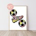 Soccer Digital Print, Girls Sports Wall Decor, Soccer and Sneaker Cleat ...