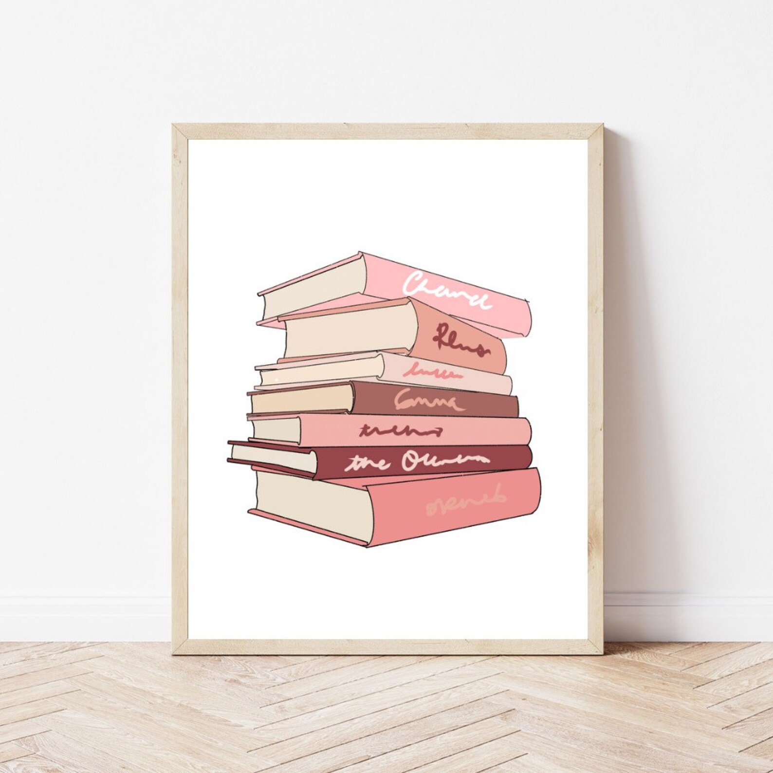 Set of 5 Reading Books Stacked Books Classroom Artwork for Teacher ...