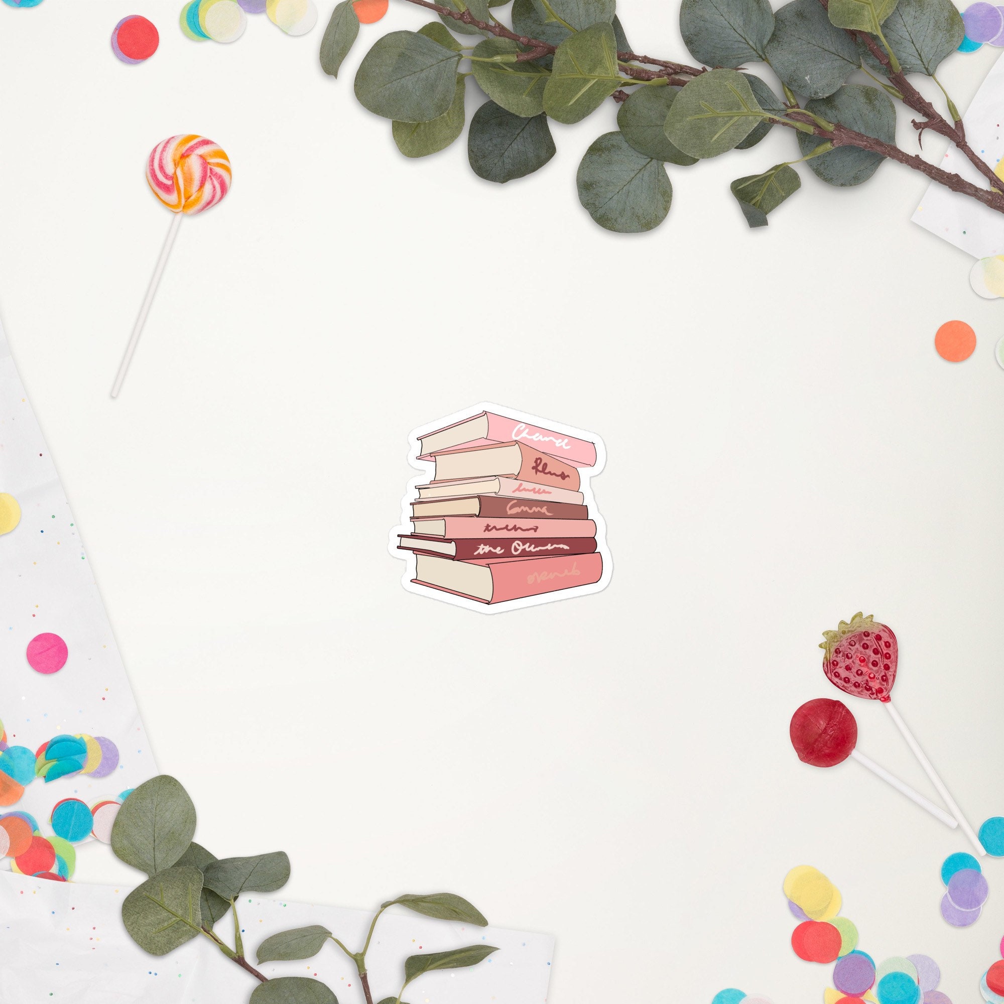 Stack of Books Reading Themed Sticker Classic Stacked Books - Etsy