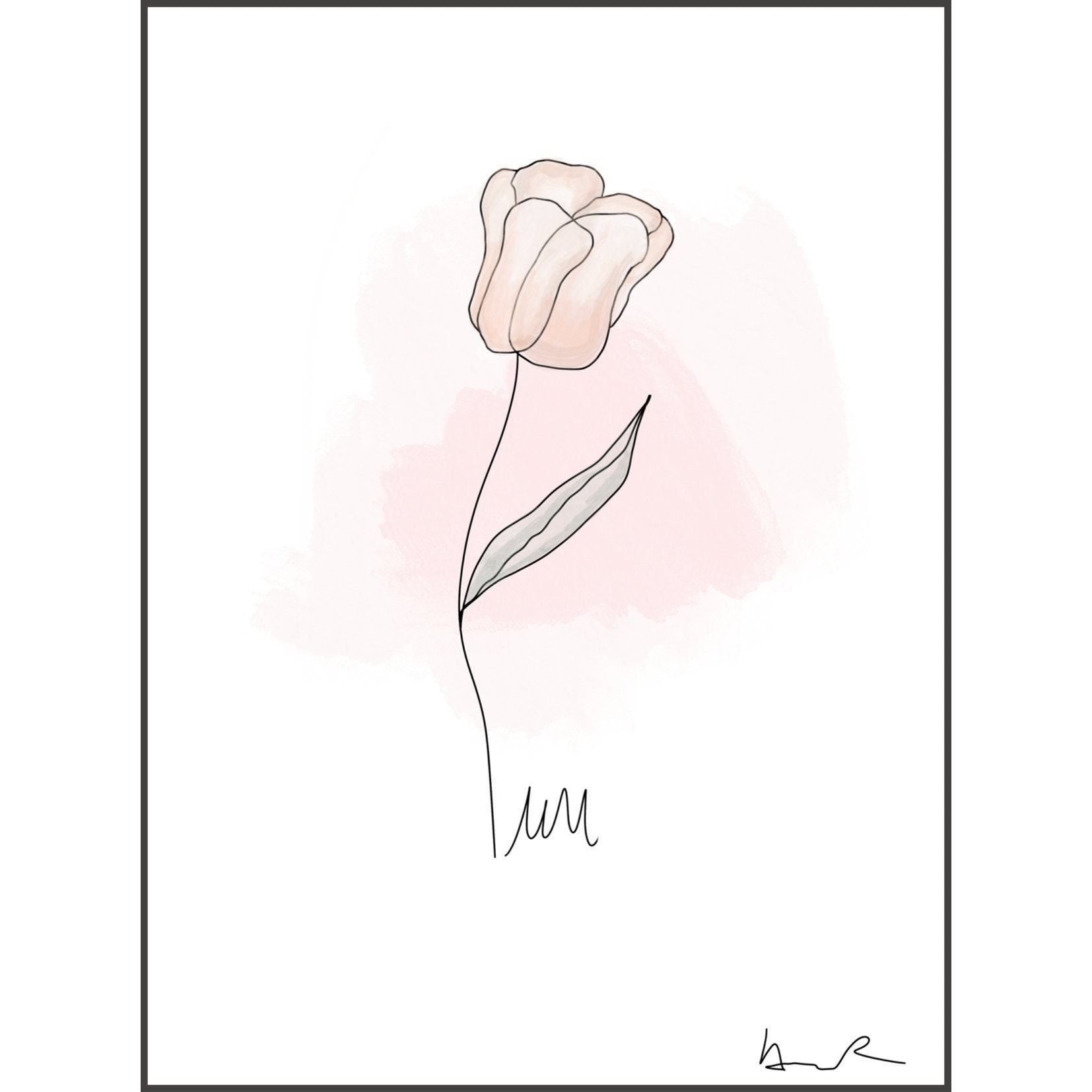 Minimalist Flower Art Flower Line Art Watercolor Floral - Etsy