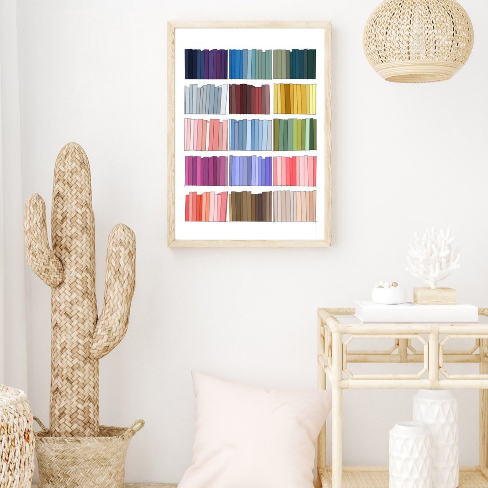 Bookshelf Digital Print. Stack of Classic Books Wall Art. - Etsy