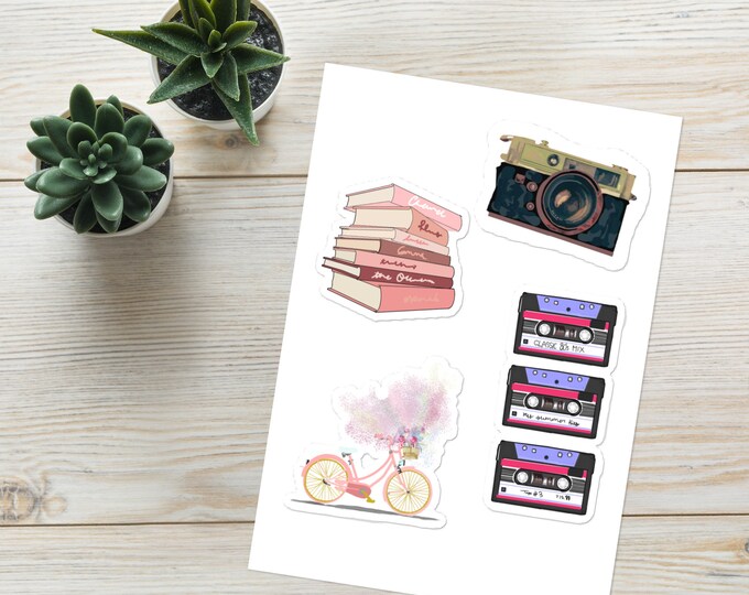 Stack of Books Reading Themed Sticker Classic Stacked Books Poster Art ...