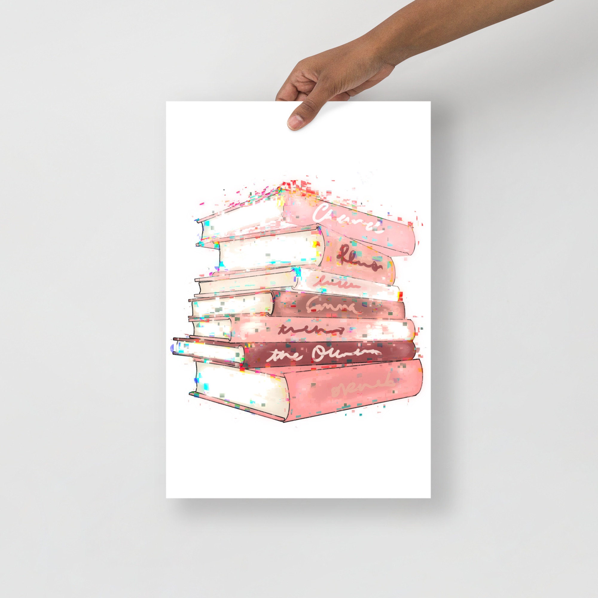 Poster Books Photo Print. Stack of Classic Books Wall Art. Minimalist ...