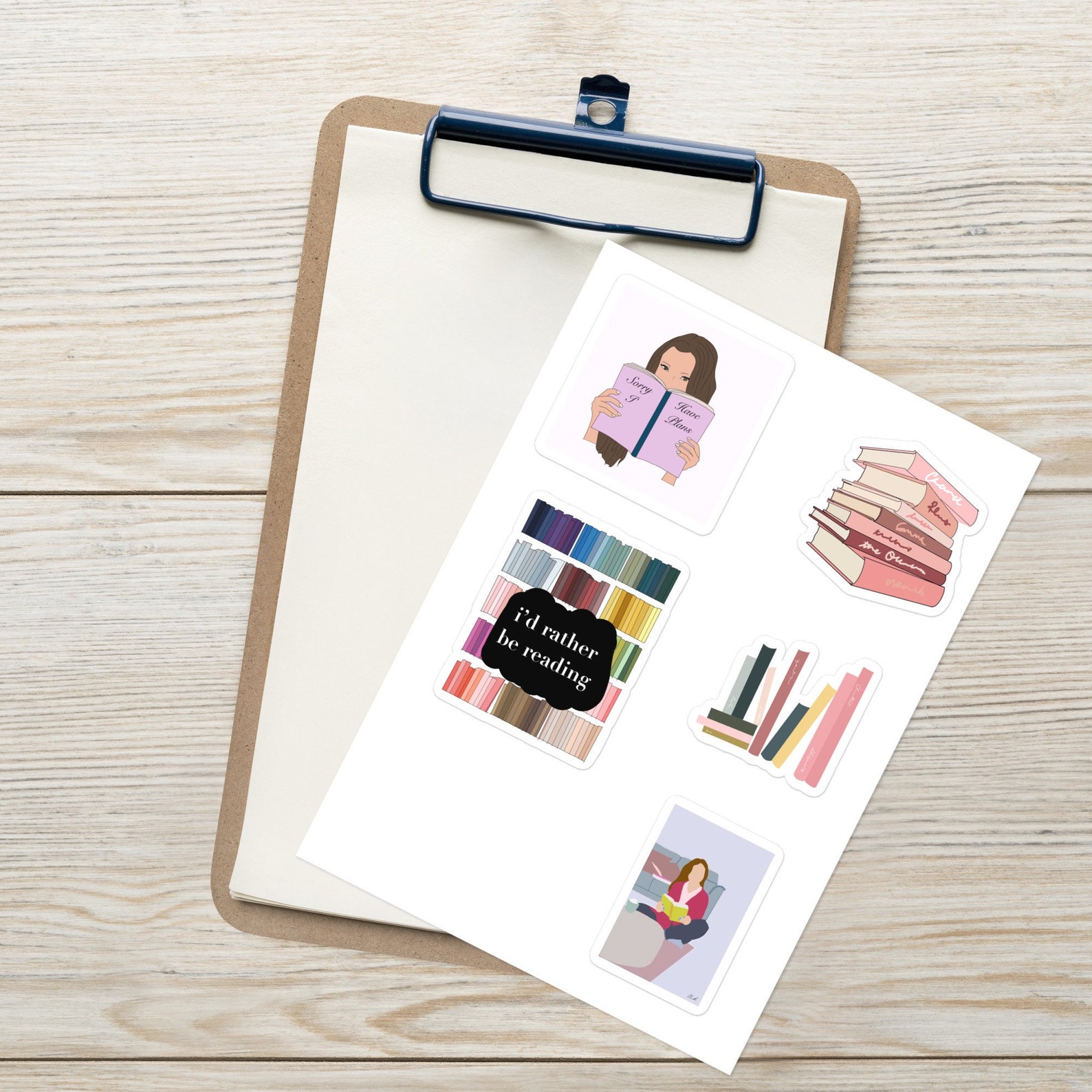 Stack of Books Reading Themed Sticker Classic Stacked Books Poster Art ...