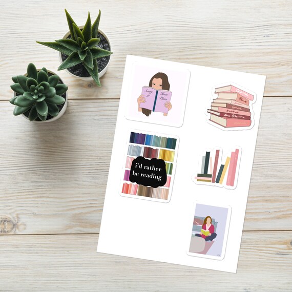 Reading Books Themed Extra Large Sticker Sheet Classic Stacked | Etsy