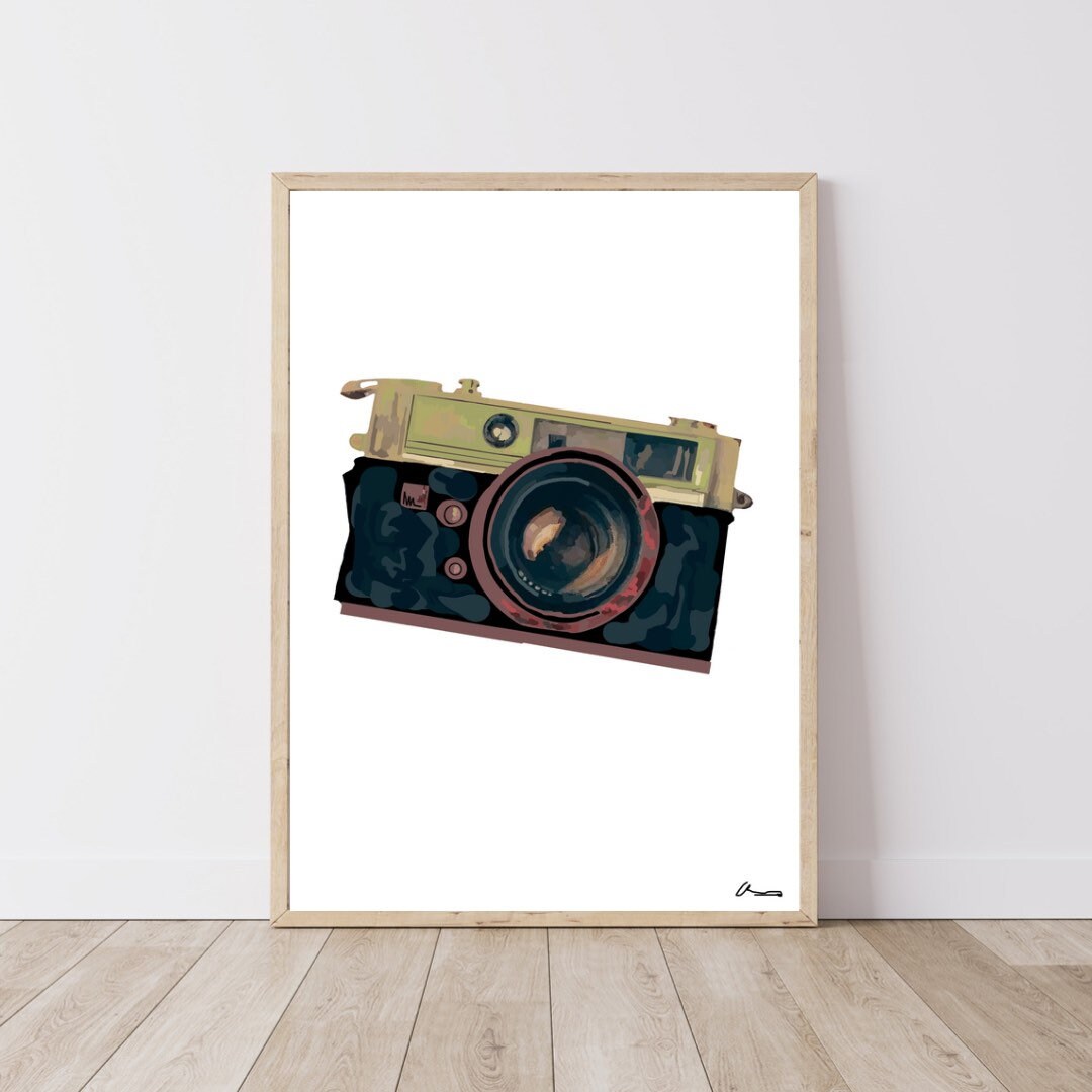 Vintage Camera Printable Artwork, Minimalist Art, Wall Print ...