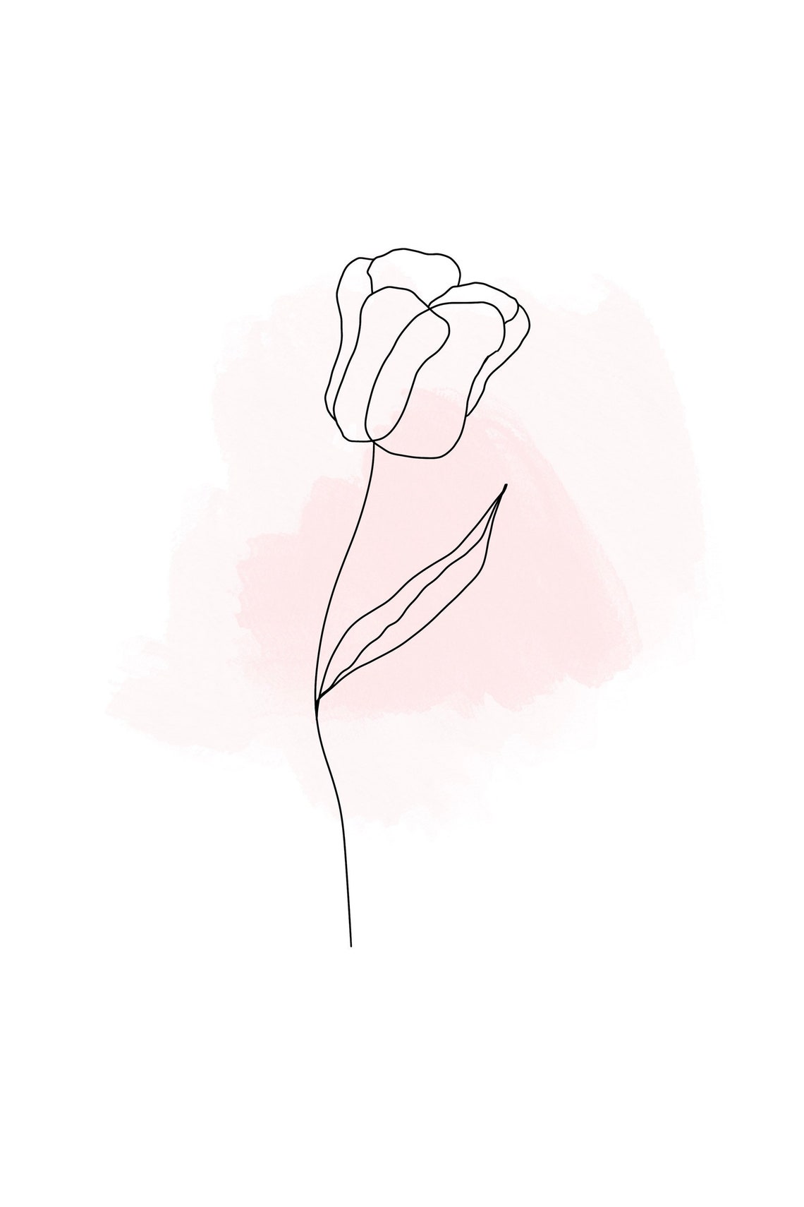 Minimalist Flower Drawing Line Art Modern Flower Art Wall - Etsy