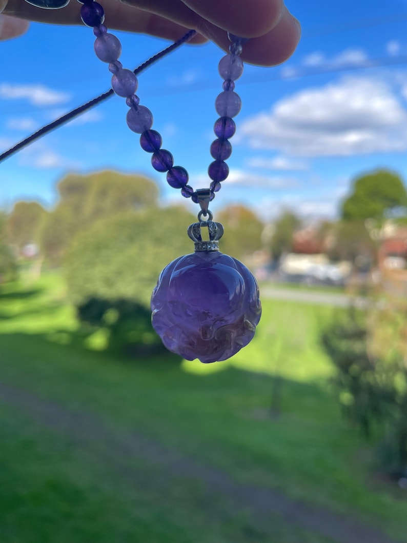 Amethyst Kitsune Ball Pendant, Nine-tailed Fox Pendant, Fox Pendant ...