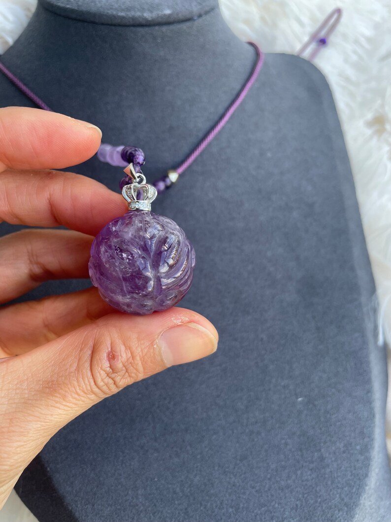 Amethyst Kitsune Ball Pendant, Nine-tailed Fox Pendant, Fox Pendant ...
