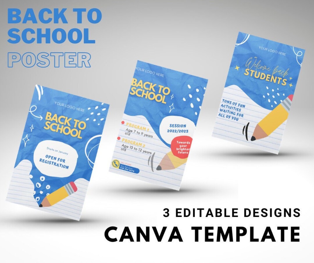 School Poster Template - Etsy