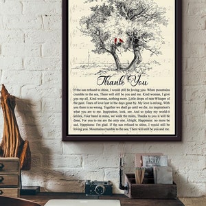 Led Zeppelin Thank You Script Heart Song Lyric Music Canvas Paintings ...