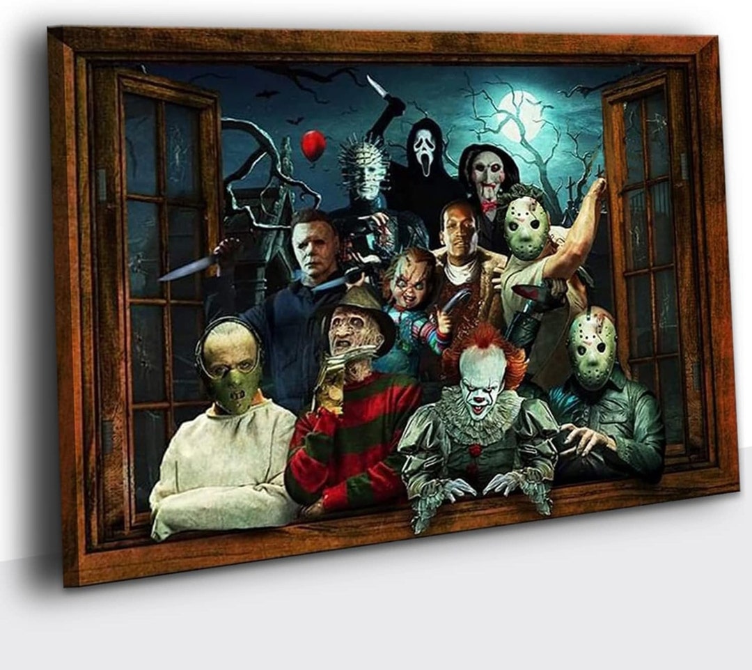 Horror Characters Window Movie Canvas Halloween Horror Movie - Etsy