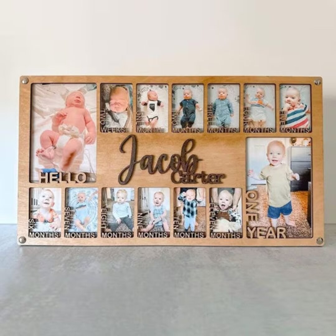 Baby's First Year Photo Frame Picture Frame, School & Baby Frame ...