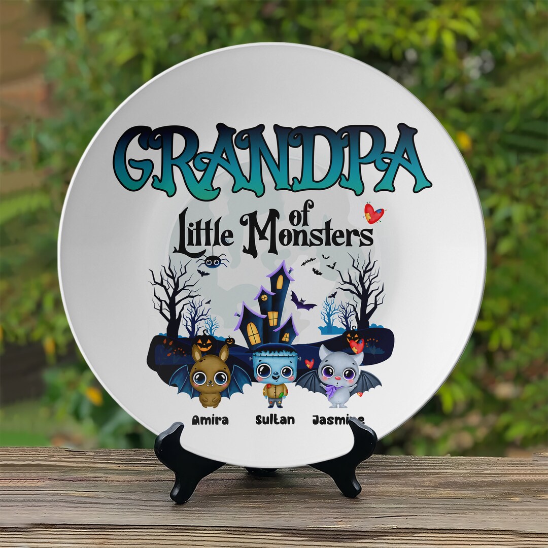 Personalized Grandma of Little Monsters Plate With Kids Name for ...