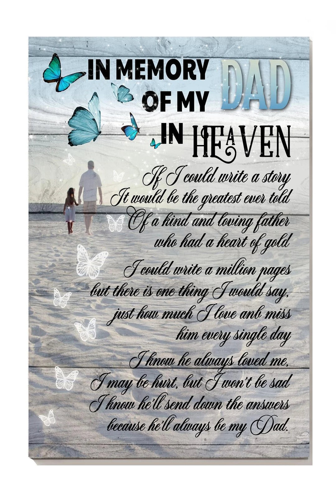 In Memory of My Dad in Heaven Wall Art Father's Day - Etsy
