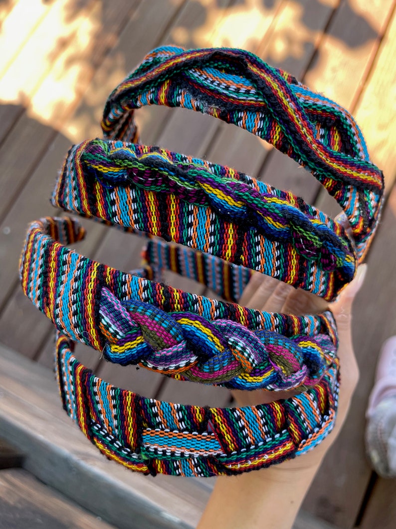 Guatemalan Colorful Hard Headbands, Handwoven, Hair Accessories ...