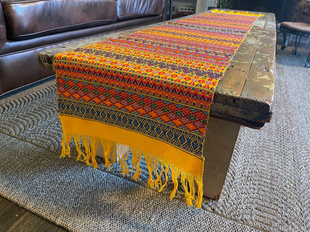 Guatemalan Handwoven Table Runners, Handmade Mayan Colorful Textile ...