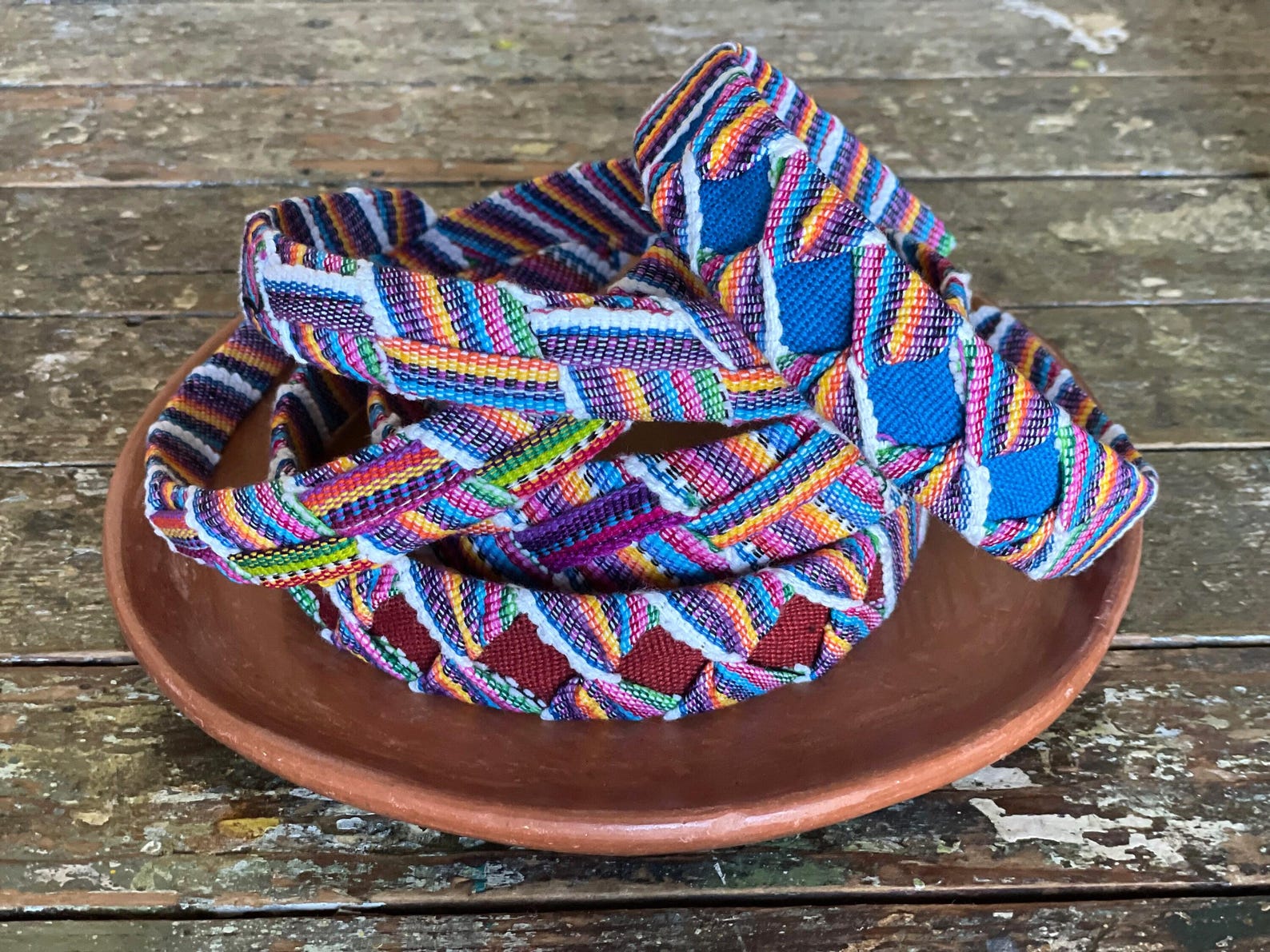 Guatemalan Colorful Hard Headbands, Handwoven, Hair Accessories ...