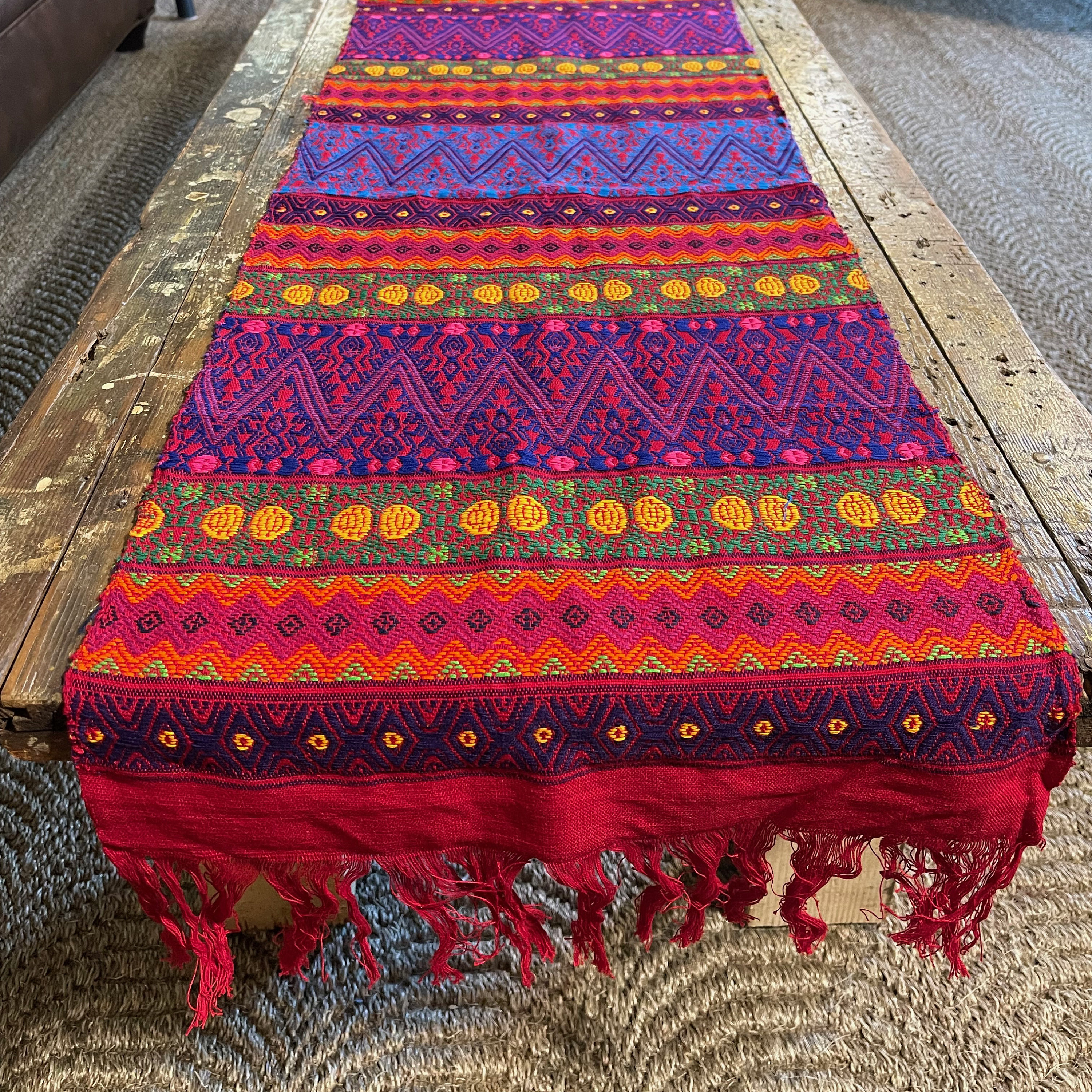 Guatemalan Handwoven Table Runners, Handmade Mayan Colorful Textile ...