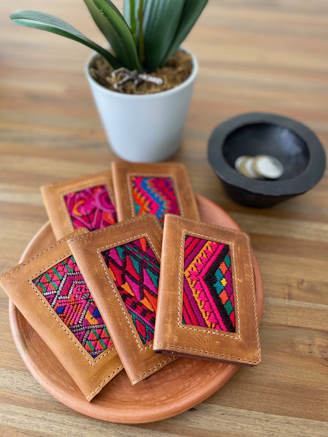 Authentic Guatemalan Mayan Leather Card Holder | Handmade Huipil ...