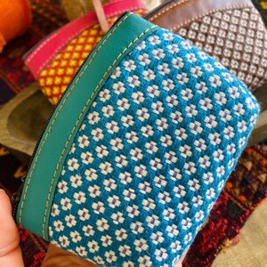 Guatemalan Flower Pattern Coin Purse / Genuine Guatemalan Leather ...