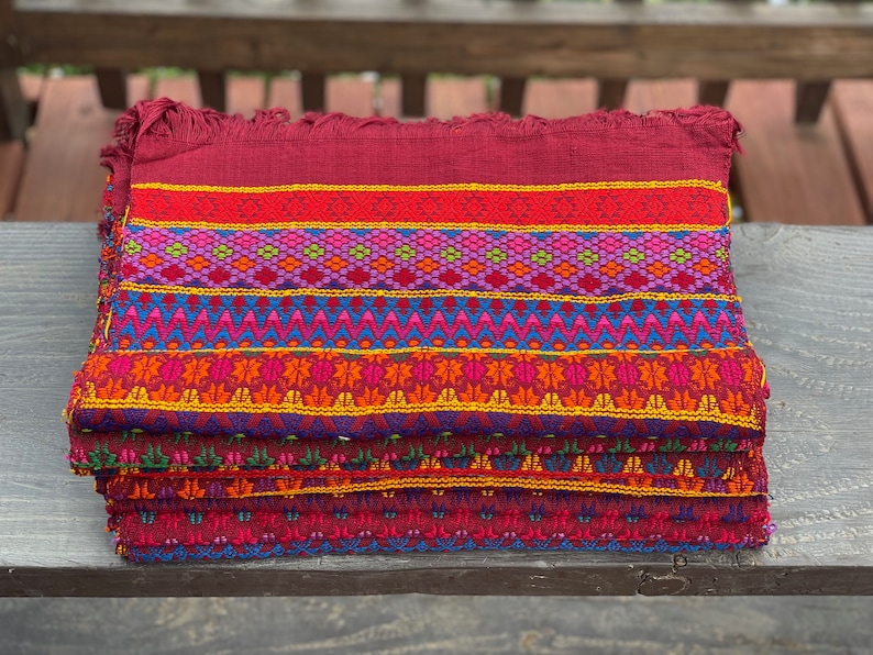 Guatemalan Handwoven Table Runners, Handmade Mayan Colorful Textile ...