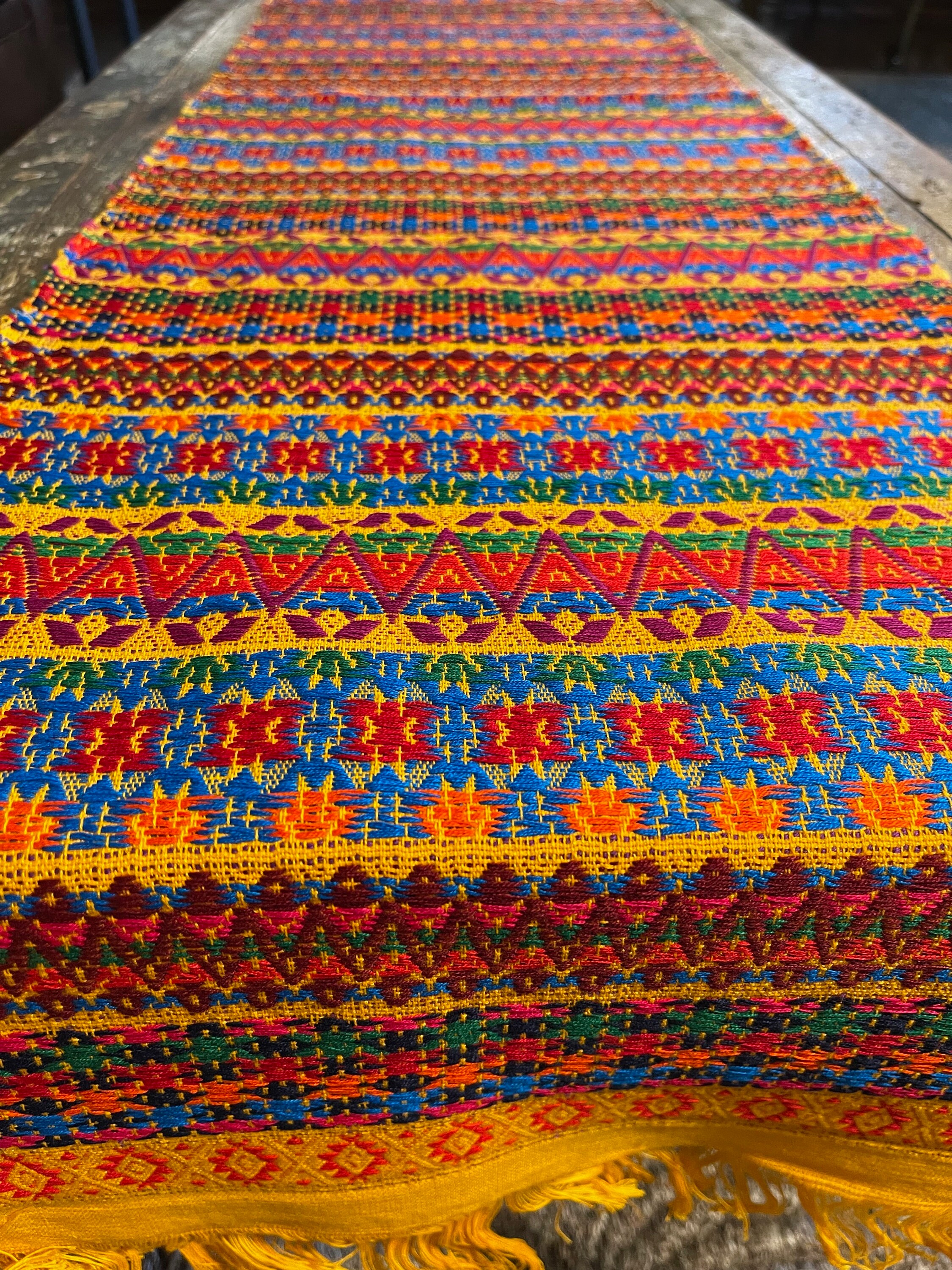 Guatemalan Handwoven Table Runners, Handmade Mayan Colorful Textile ...