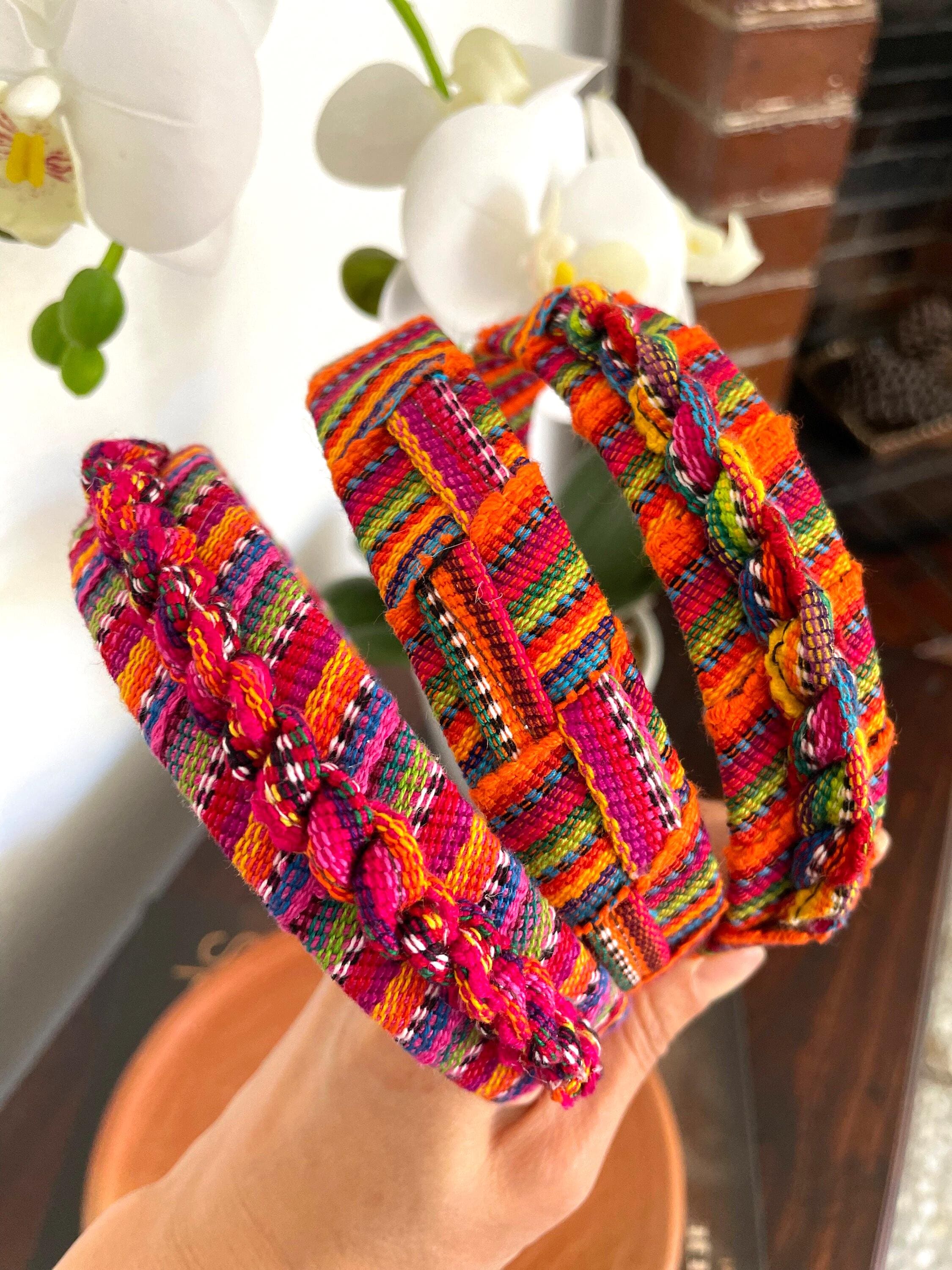 Guatemalan Colorful Hard Headbands, Handwoven, Hair Accessories ...
